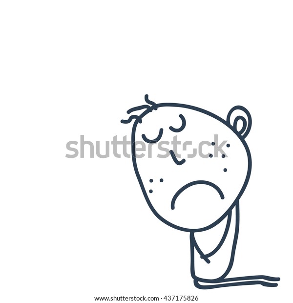 Sad Stick Figure Stock Vector (Royalty Free) 437175826 | Shutterstock