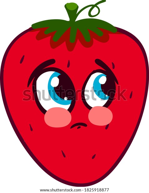 Sad Strawberry Illustration Vector On White Stock Vector (Royalty Free ...