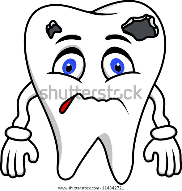 Sad Tooth Cartoon Stock Vector (Royalty Free) 114342721