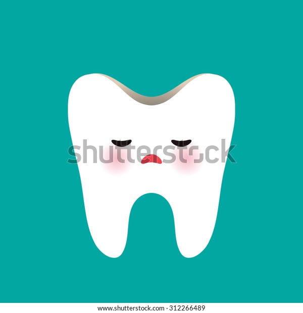 Sad Tooth Tooth Decay On Blue Stock Vector (Royalty Free) 312266489 ...