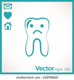 Sad Tooth Icon Stock Vector (Royalty Free) 618938603 | Shutterstock