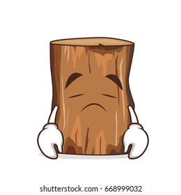 Sad Tree Trunk Character Cartoon Vector Stock Vector (Royalty Free ...