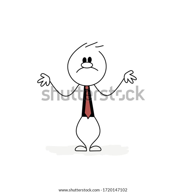 Sad Vector Stickman Cartoon Character Stock Vector (Royalty Free ...