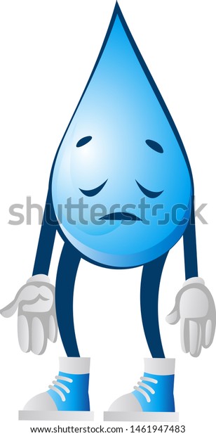Sad Water Drop Illustration Vector On Stock Vector (Royalty Free ...
