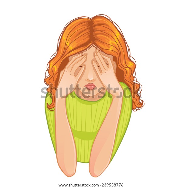 Sad Woman Vector Image Young Sad Stock Vector (Royalty Free) 239558776 ...