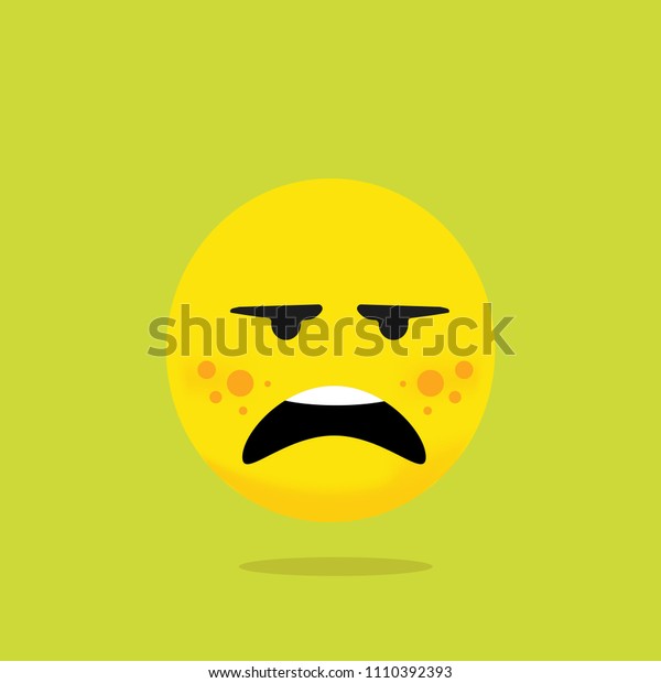 Sad Yellow Emoji Facesmiley Stock Vector (Royalty Free) 1110392393 ...