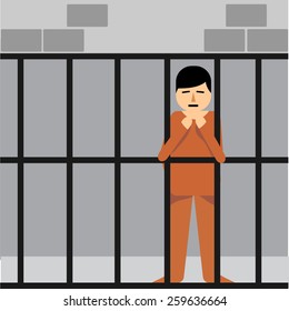 Prison Prisoner Cartoon Illustration Stock Vector (Royalty Free) 1577459227