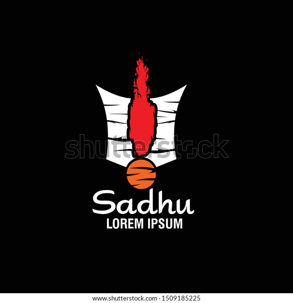 Vektor Stok Sadhu Logo Inspiration Brush Flame Traditional (Tanpa ...