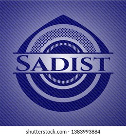 Sadist Badge Denim Background Vector Illustration Stock Vector (Royalty ...