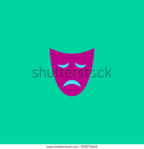 Sadness Mask Flat Simple Modern Illustration Stock Vector (Royalty Free ...
