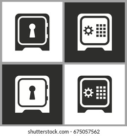 Safe Black White Vector Icons Graphic Stock Vector (Royalty Free ...