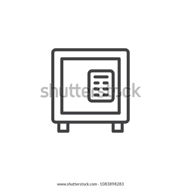 Safe Box Outline Icon Linear Style Stock Vector (Royalty Free ...