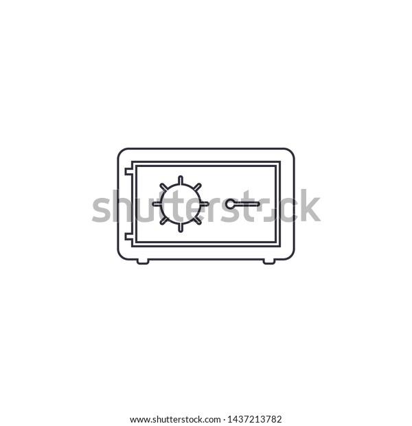 Safe Box Outline Icon Vector Illustration Stock Vector (Royalty Free ...