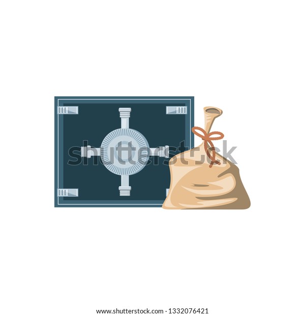 Safe Box Security Money Bag Stock Vector (Royalty Free) 1332076421 ...
