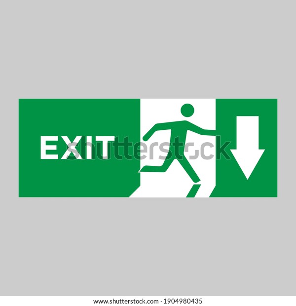 Safe Condition Signemergency Exit Direction Stock Vector (Royalty Free ...