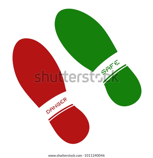 Safe Danger Footstep Symbols Stock Vector (Royalty Free) 1011240046 ...