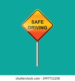 Safe Driving Traffic Sign Isolated On Stock Vector (Royalty Free ...