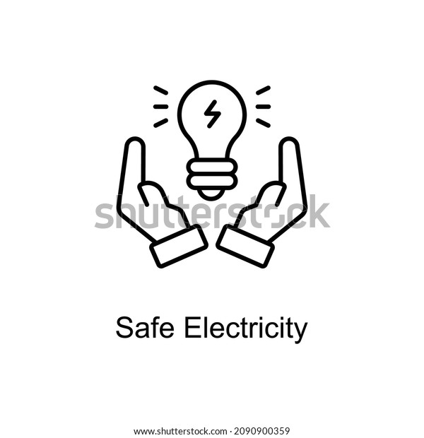Safe Electricity Vector Outline Icon Web Stock Vector (Royalty Free ...