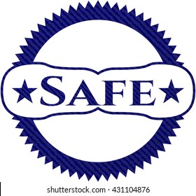 Safe Emblem Jean High Quality Background Stock Vector (Royalty Free ...