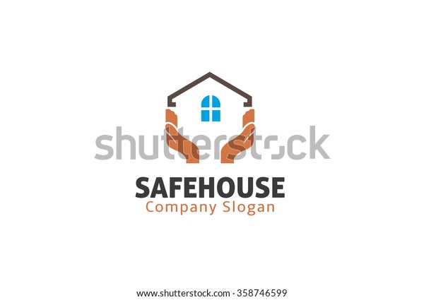 Safe House Holding Symbol Logo Design Stock Vector (Royalty Free ...