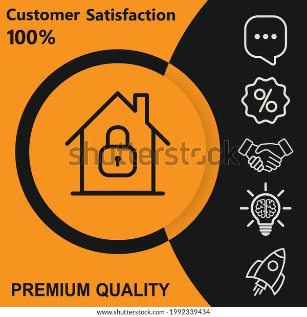 Safe House Icon Yellow Black Background Stock Vector (Royalty Free ...