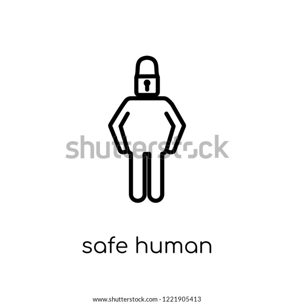 Safe Human Icon Trendy Modern Flat Stock Vector (Royalty Free ...
