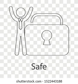 Safe Icon On Transparency Background Food Stock Vector (Royalty Free ...