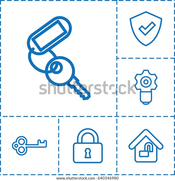 Safe Icon Set 6 Safe Outline Stock Vector (Royalty Free) 640346980 ...