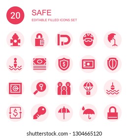 Safe Icon Set Collection 20 Filled Stock Vector (Royalty Free ...