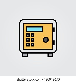 Safe Line Icon Outline Vector Logo Stock Vector (Royalty Free ...