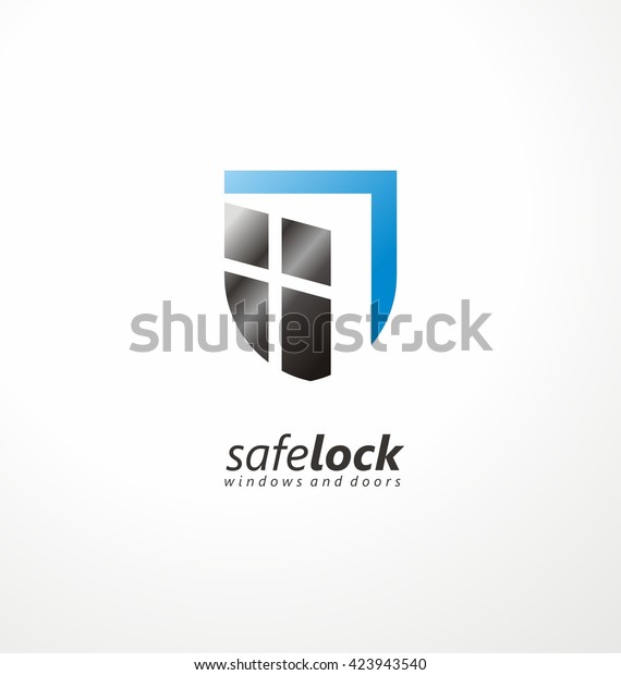 Safe Lock Windows Doors Creative Symbol Stock Vector (Royalty Free ...