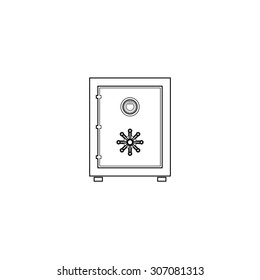 Safe Outline Black Simple Vector Pictogram Stock Vector (Royalty Free ...