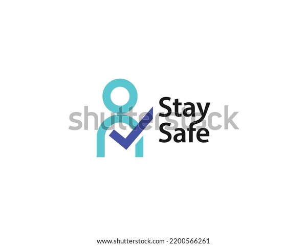 Safe Person Logo Check Mark Symbol Stock Vector (Royalty Free ...