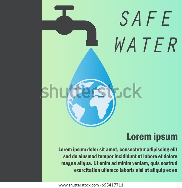 Safe Save Water Concept Text Space Stock Vector (Royalty Free ...