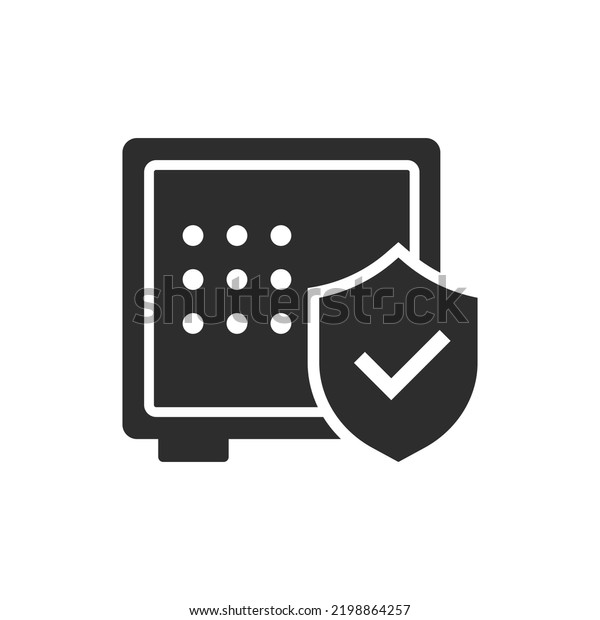 Safe Shield Icon Monochrome Black White: เวกเตอร์สต็อก (ปลอดค่า ...