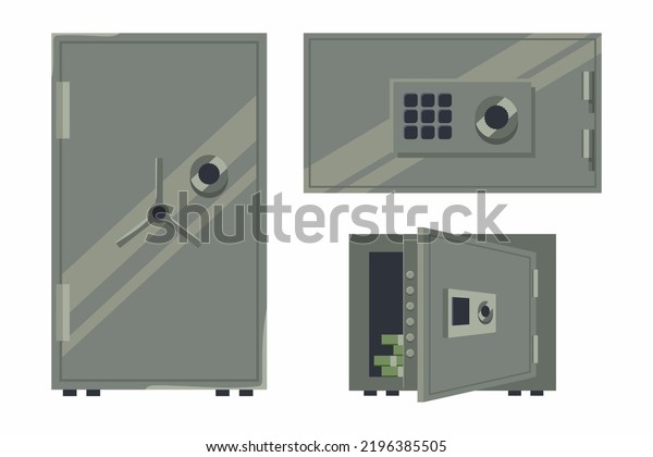 Safes Vector Cartoon Set Isolated On Stock Vector (Royalty Free ...