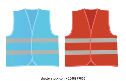 Safety Blue Red Vests Vector Illustration Stock Vector (Royalty Free ...