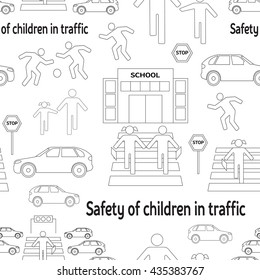 Safety Children Traffic Pattern Stock Vector (Royalty Free) 435383767