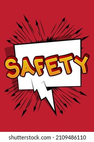 Safety Comic Book Word Text On Stock Vector (Royalty Free) 2109486110 ...