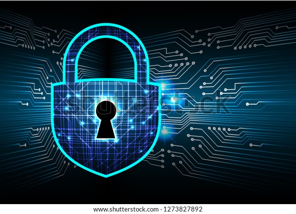 Safety Concept Closed Padlock On Digital Stock Vector Royalty Free