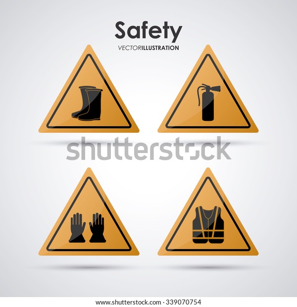 Safety Conceptequipment Icons Design Vector Illustration Stock Vector ...