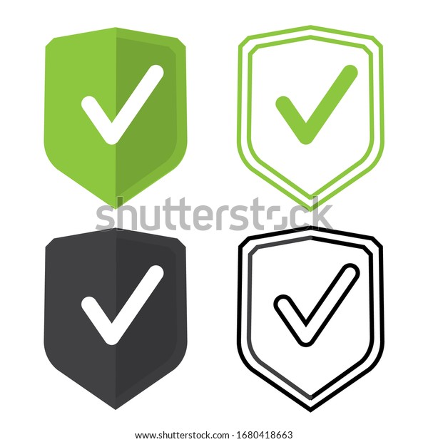 Safety Confirmation Check Logo Design Shield Stock Vector (Royalty Free ...