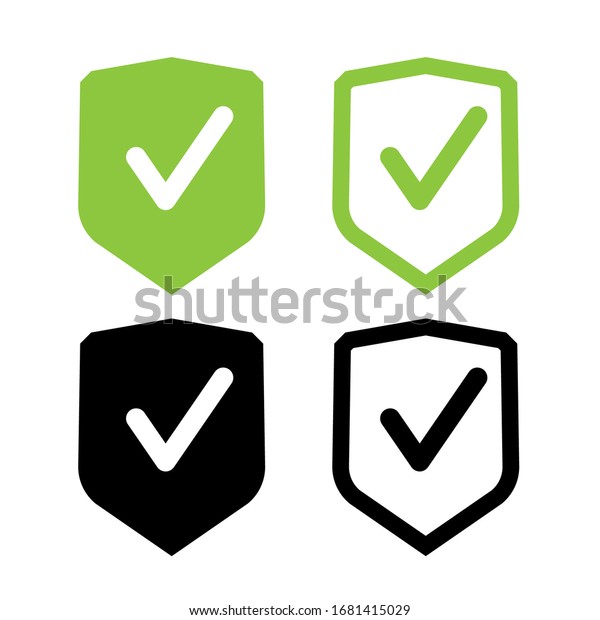 Safety Confirmation Check Logo Design Shield Stock Vector (Royalty Free ...