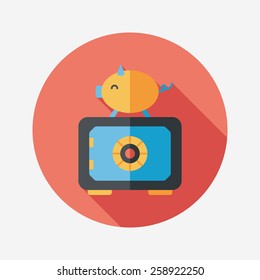 Safety Deposit Box Flat Icon Long Stock Vector (Royalty Free) 258621965