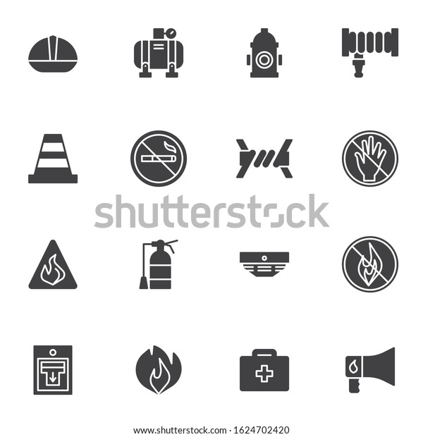 Safety Equipment Vector Icons Set Modern Stock Vector (Royalty Free ...