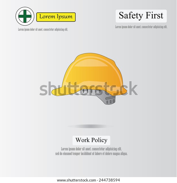 Safety First Conceptsafety Firstsafety Hatvector Illustrator Stock ...