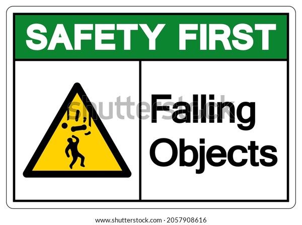 Safety First Falling Objects Symbol Vector Stock Vector (Royalty Free ...