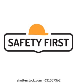 Safety First Flat Vector Badge Illustration Stock Vector (Royalty Free ...