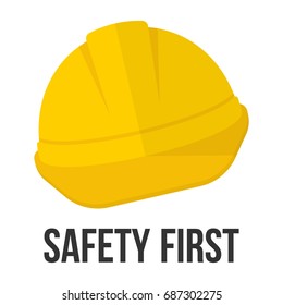 Safety First Hard Hat Icon Yellow Stock Vector (Royalty Free) 687302275