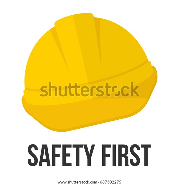 Safety First Hard Hat Icon Yellow Stock Vector (Royalty Free) 687302275 ...